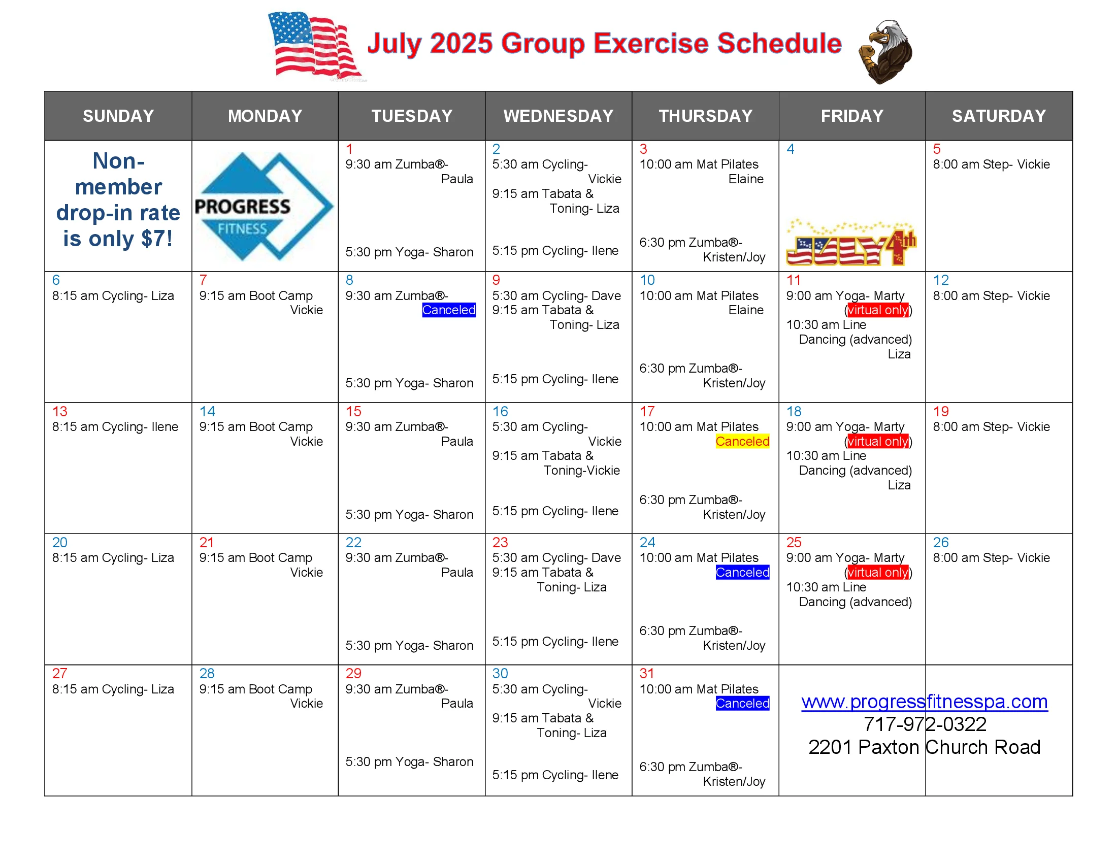 Group Exercise Classes - Progress Fitness LLC